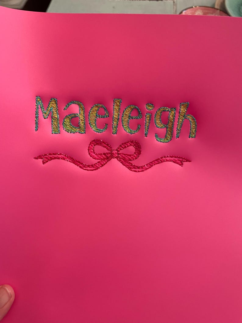 Folder-personalized, School Supplies, Embroidery - Etsy