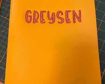 Embroidered Folder, School Folder, Personalized Folder, Back to School ...