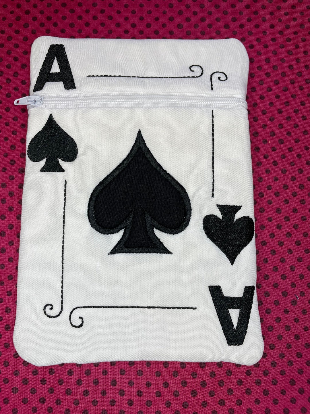 Pouch: Ace of Spades, Embroidery - Etsy