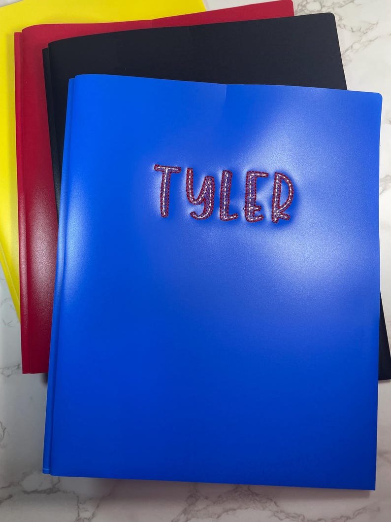 Folder-personalized, School Supplies, Embroidery - Etsy