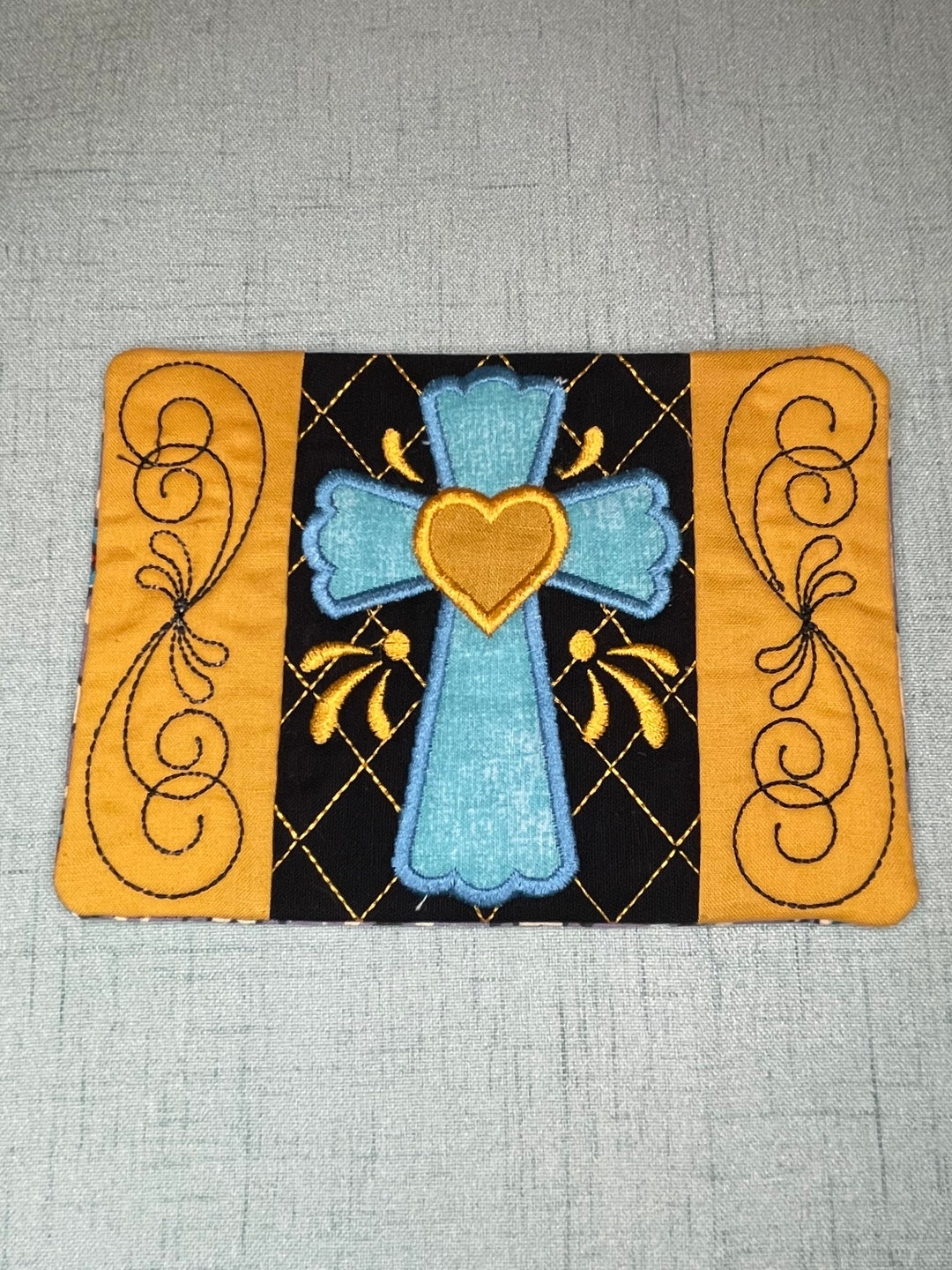 Mug Rug-cross, Coaster, Embroidery - Etsy