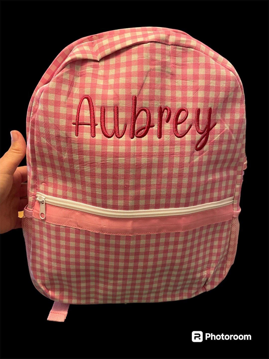 Backpack-gingham, Personalized, Embroidered - Etsy