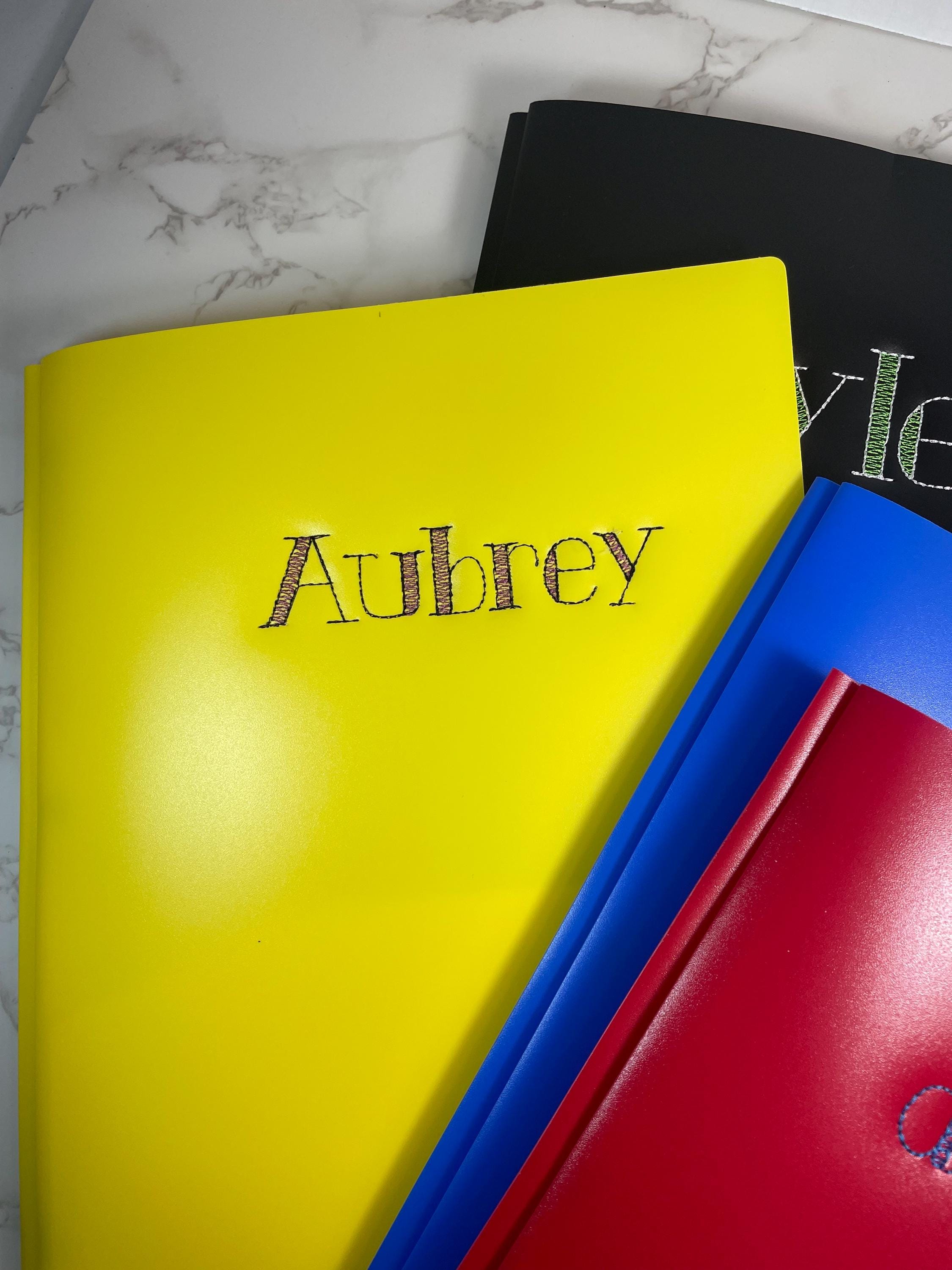 Folder-personalized, School Supplies, Embroidery - Etsy