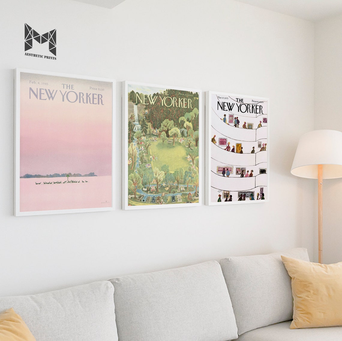 Set of 16 the New Yorker Vintage Gallery Wall Art Aesthetic Retro ...