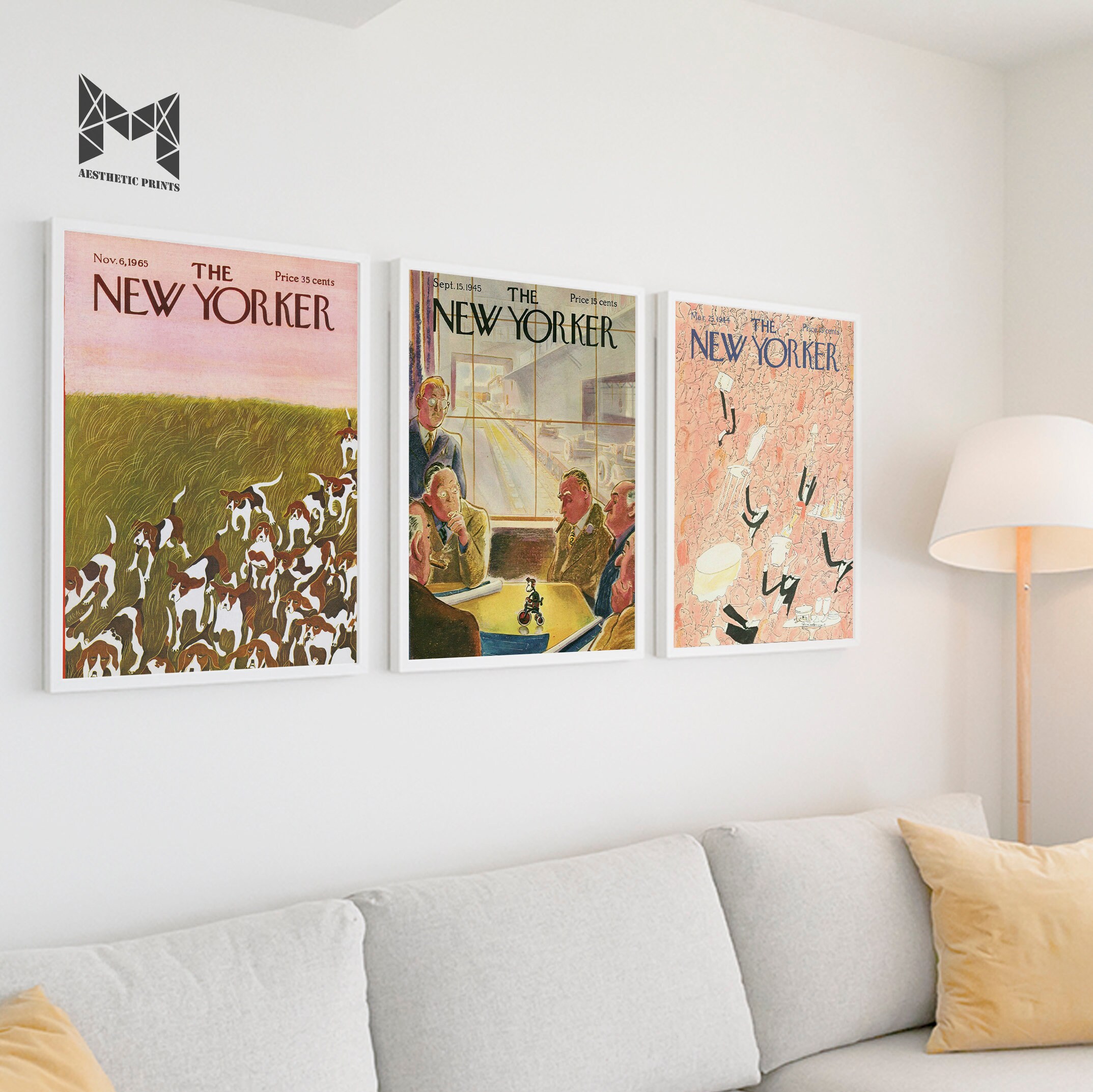 Set of 16 Vintage the New Yorker Gallery Wall Art Aesthetic Retro ...