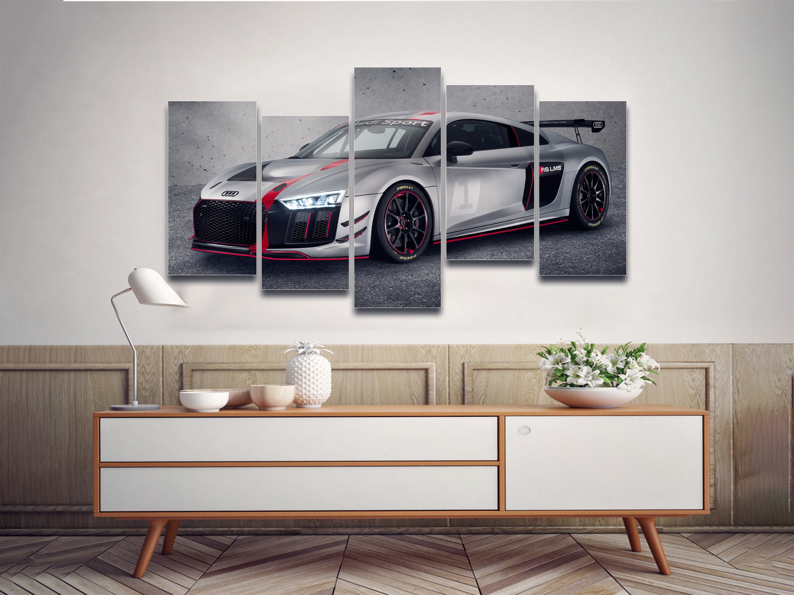 Audi R8 LMS GT4 5 Pieces Canvas Wall Art, Large Framed 5 Panel Canvas ...
