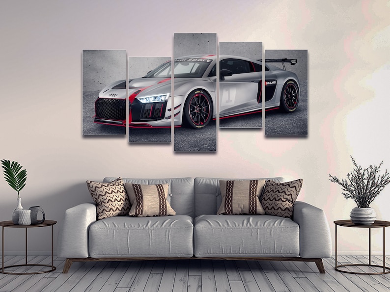 Audi R8 LMS GT4 5 Pieces Canvas Wall Art, Large Framed 5 Panel Canvas ...