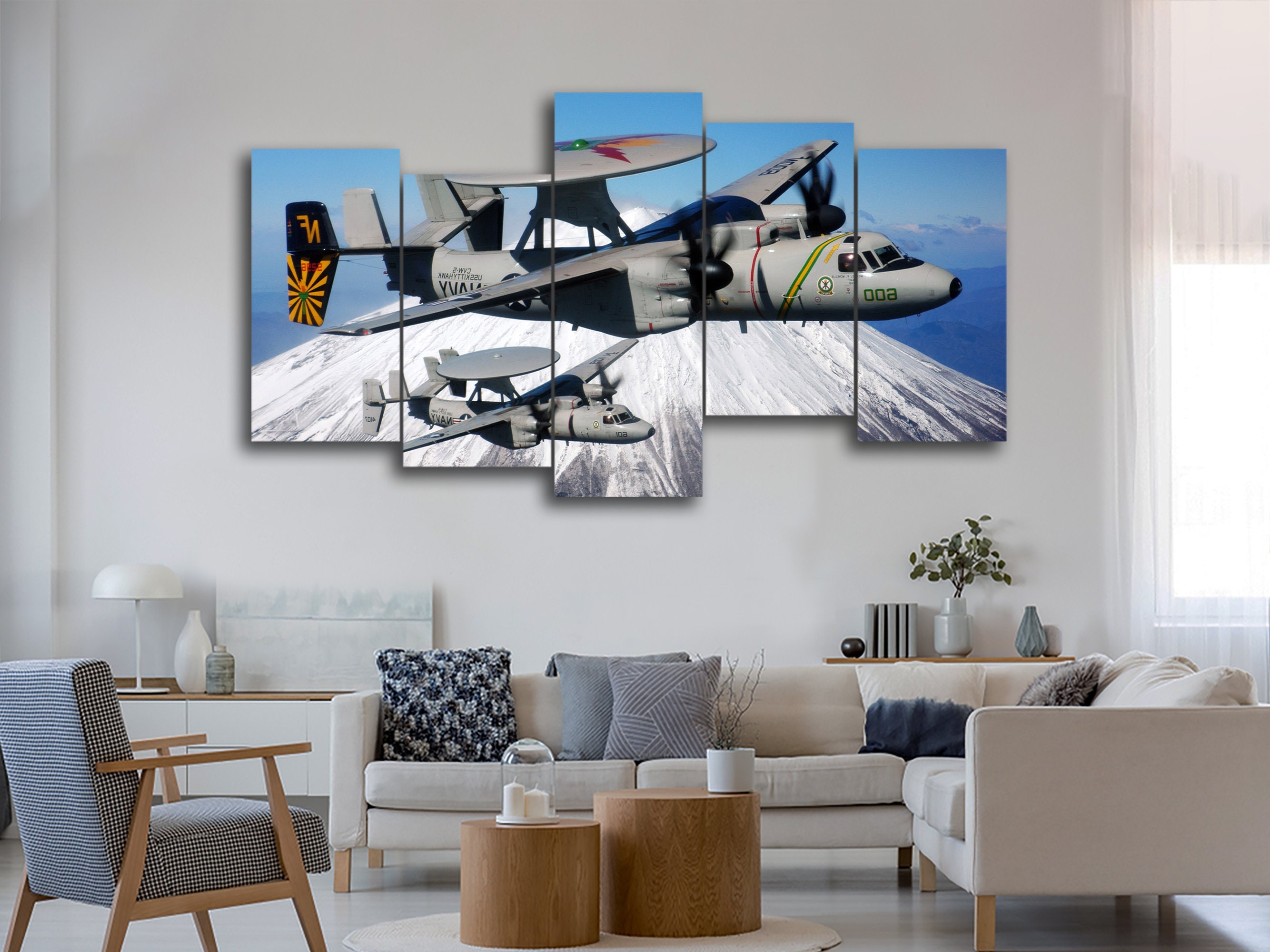 Northrop Grumman E-2C Hawkeye 5 Pieces Canvas Wall Art, Large Framed 5 ...