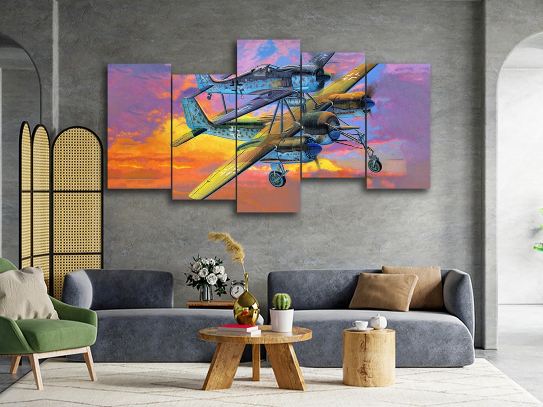 Dragon 5553 Focke-wulf TA154 Mistel 5 Piece Canvas Wall Art, Large ...