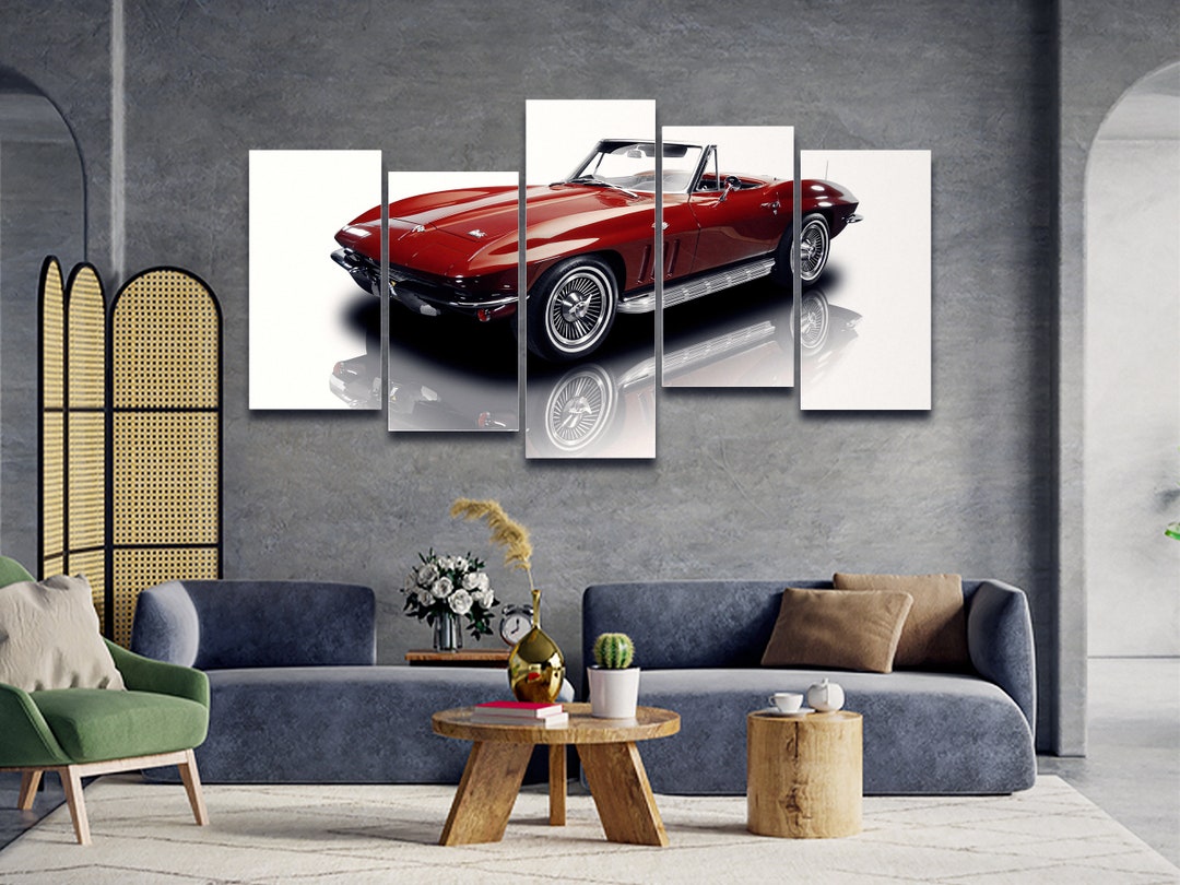 1966 Chevrolet Corvette C2 Sting Ray 5 Pieces Canvas Wall Art, Large ...
