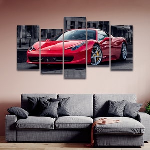 Ferrari 458 Italia 5 Pieces Canvas Wall Art, Large Framed 5 Panel ...
