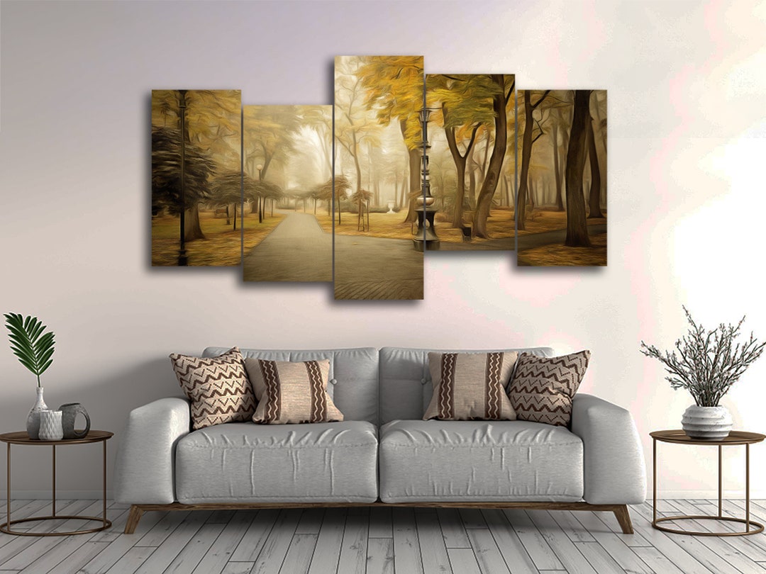 Urban Landscape 5 Pieces Canvas Wall Art, Large Framed 5 Panel Canvas ...