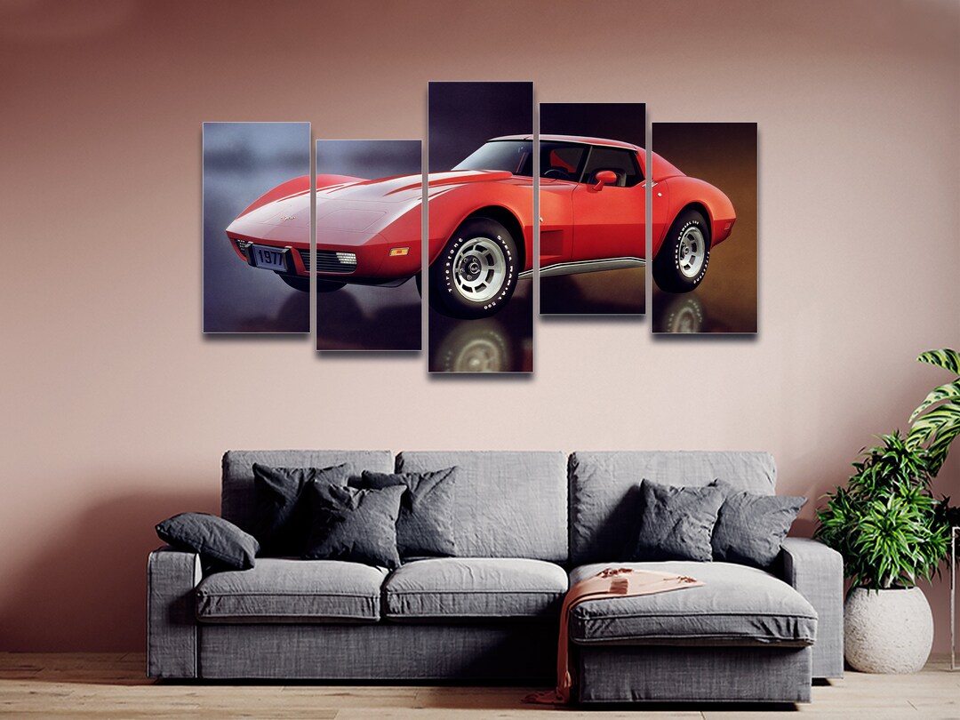 1982 C3 Chevrolet Corvette 5 Pieces Canvas Wall Art, Large Framed 5 ...