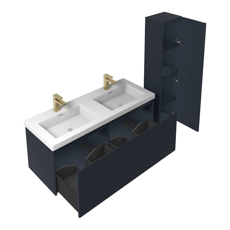 48 Inch Floating Bathroom Vanity With Double Sinks & Two Side - Etsy