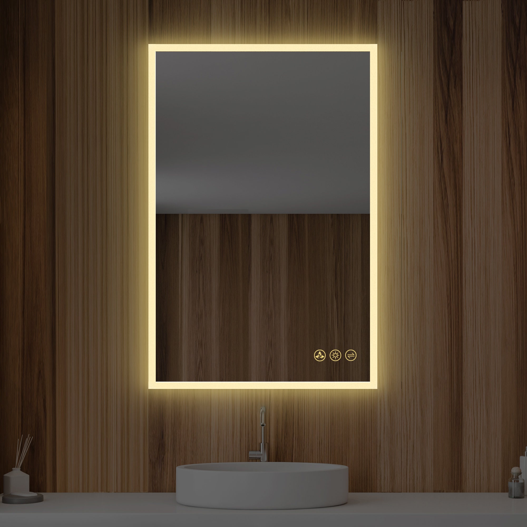 Led Bathroom Mirror With Antifog, Dimmer, Adjustable Color Temperature ...