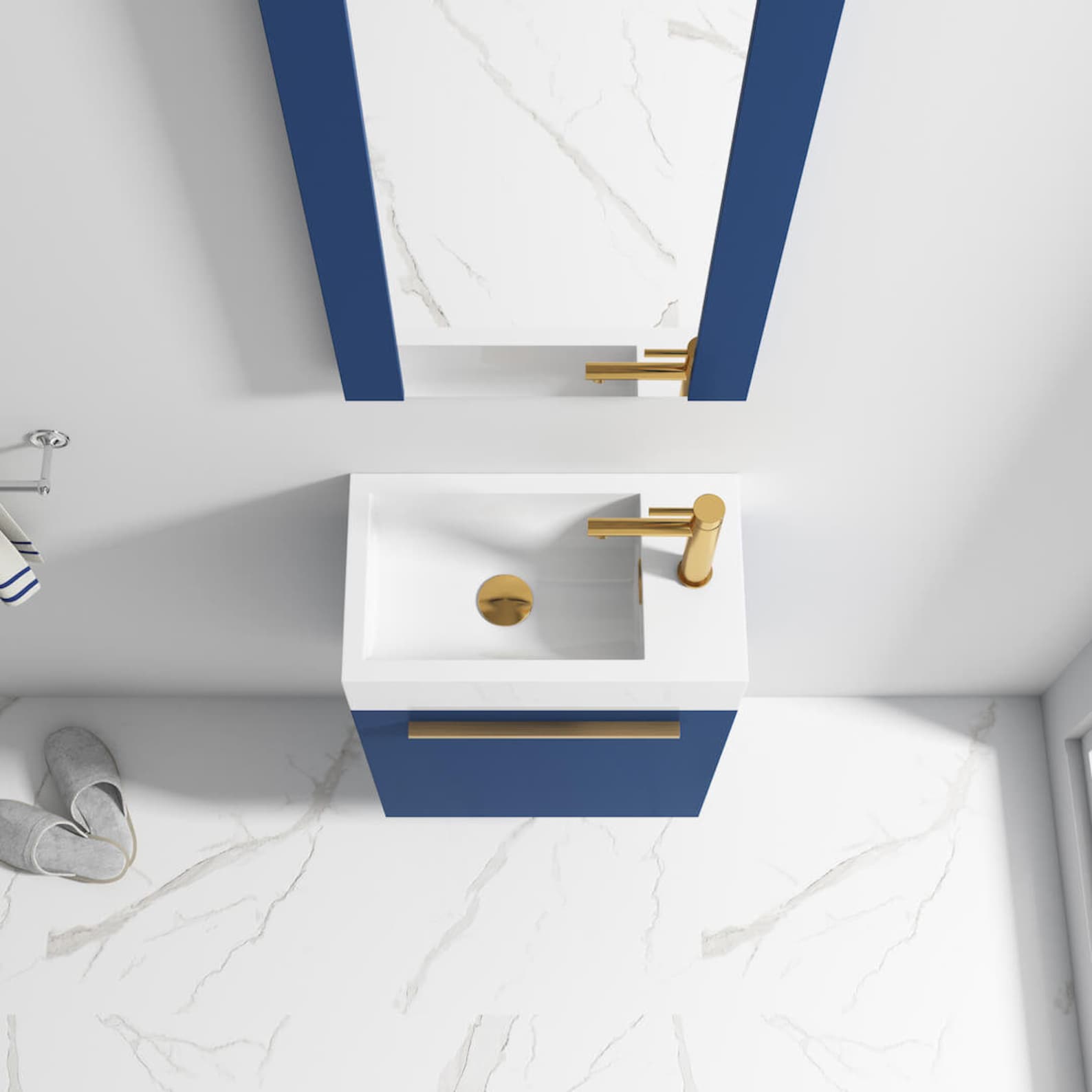 Bathroom Vanity With Single Sink, Small Size 18 Inch Bath Vanity, Wall ...