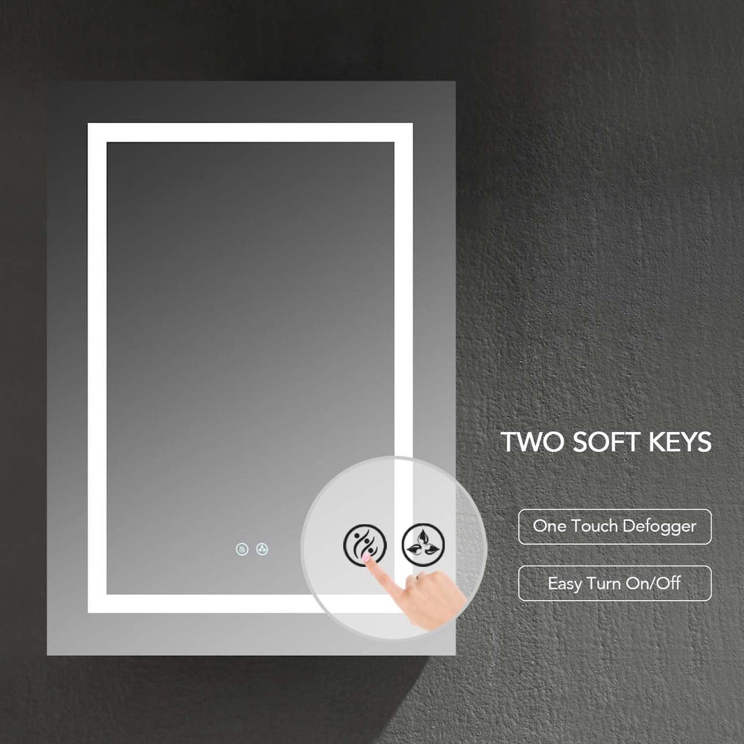 24 Inch Recessed or Surface LED Mirror Medicine Cabinet With Lights and ...