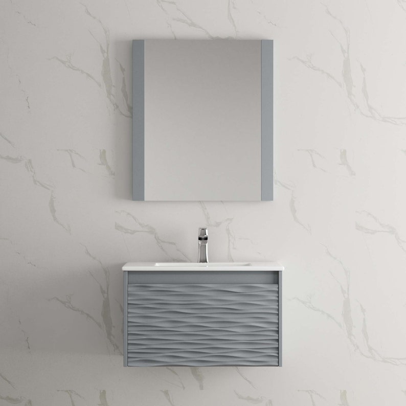 All Wood 30 Inch Bathroom Vanity With Ceramic Sink - Etsy