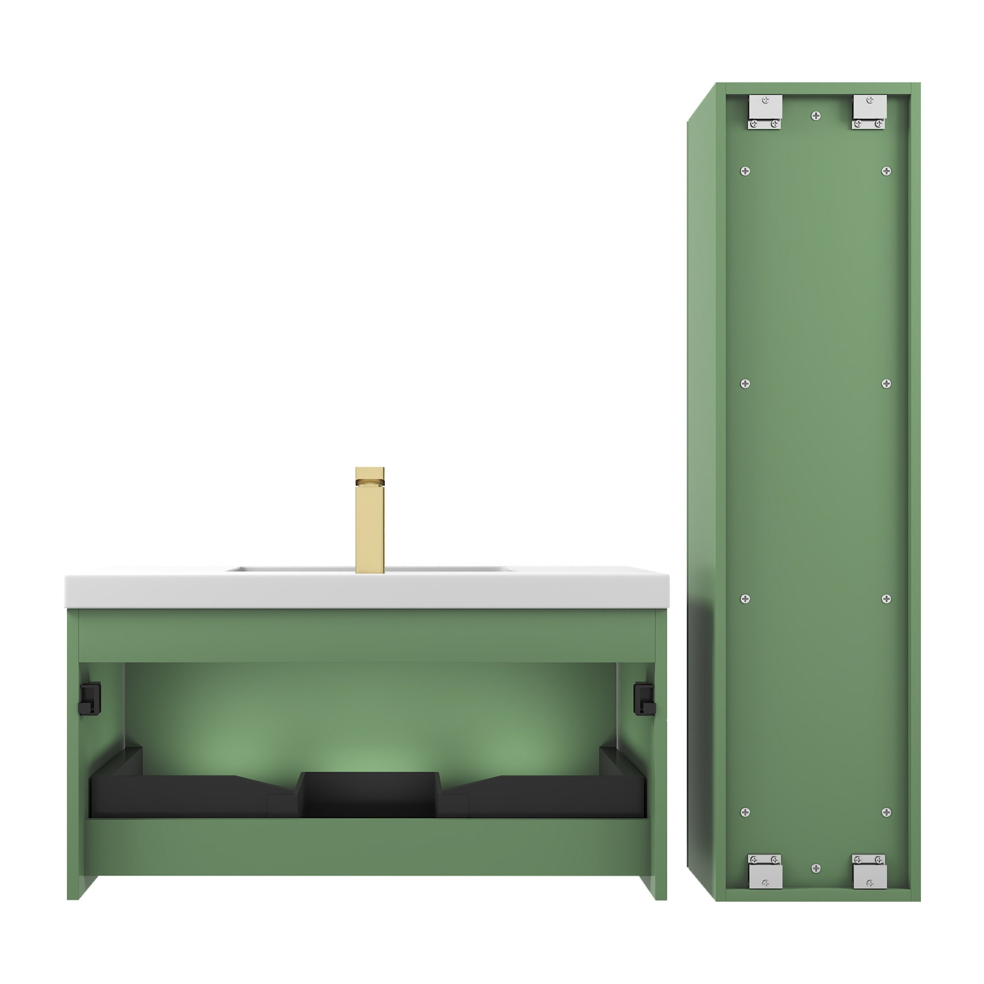 36 Inch Floating Bathroom Vanity With Sink, Wall Mounted Vanity - Etsy