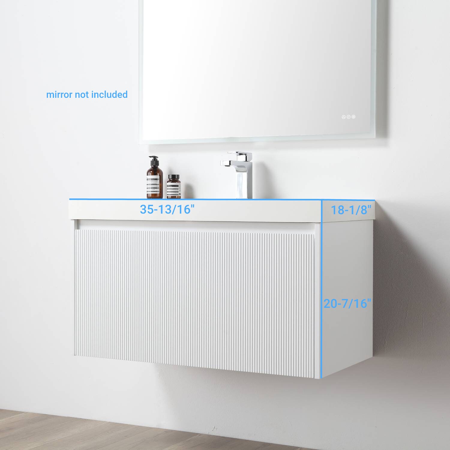 36" Floating Bathroom Vanity With Sink, Wall Mounted Vanity - Etsy