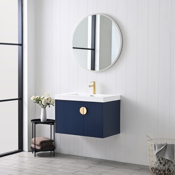 30 Floating Bathroom Vanity With Sink Wood Bathroom Vanity Cabinet Small Bathroom Vanity Set White Green Gray and Blue 30 Inch Etsy