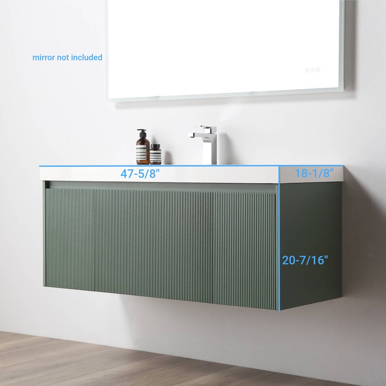 48 Floating Bathroom Vanity With Sink, Wall Mounted Vanity - Etsy