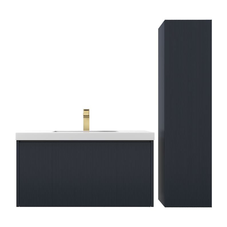 36 Inch Floating Bathroom Vanity With Sink, Wall Mounted Vanity - Etsy