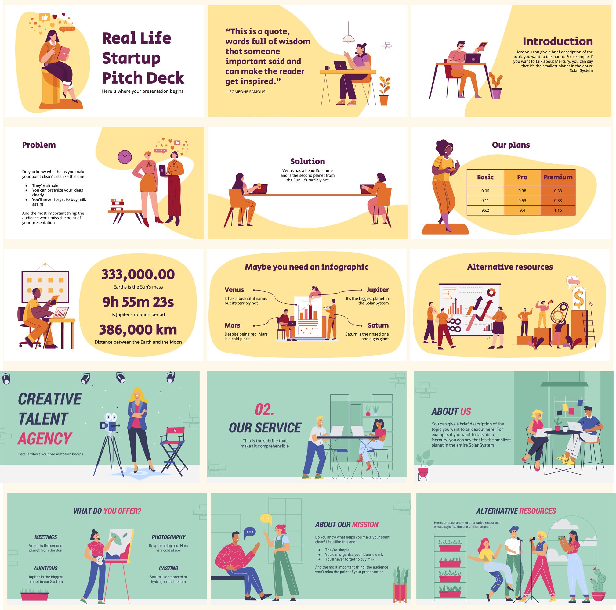 Modern Illustration Powerpoint Templates | Inspired by Google Facebook ...