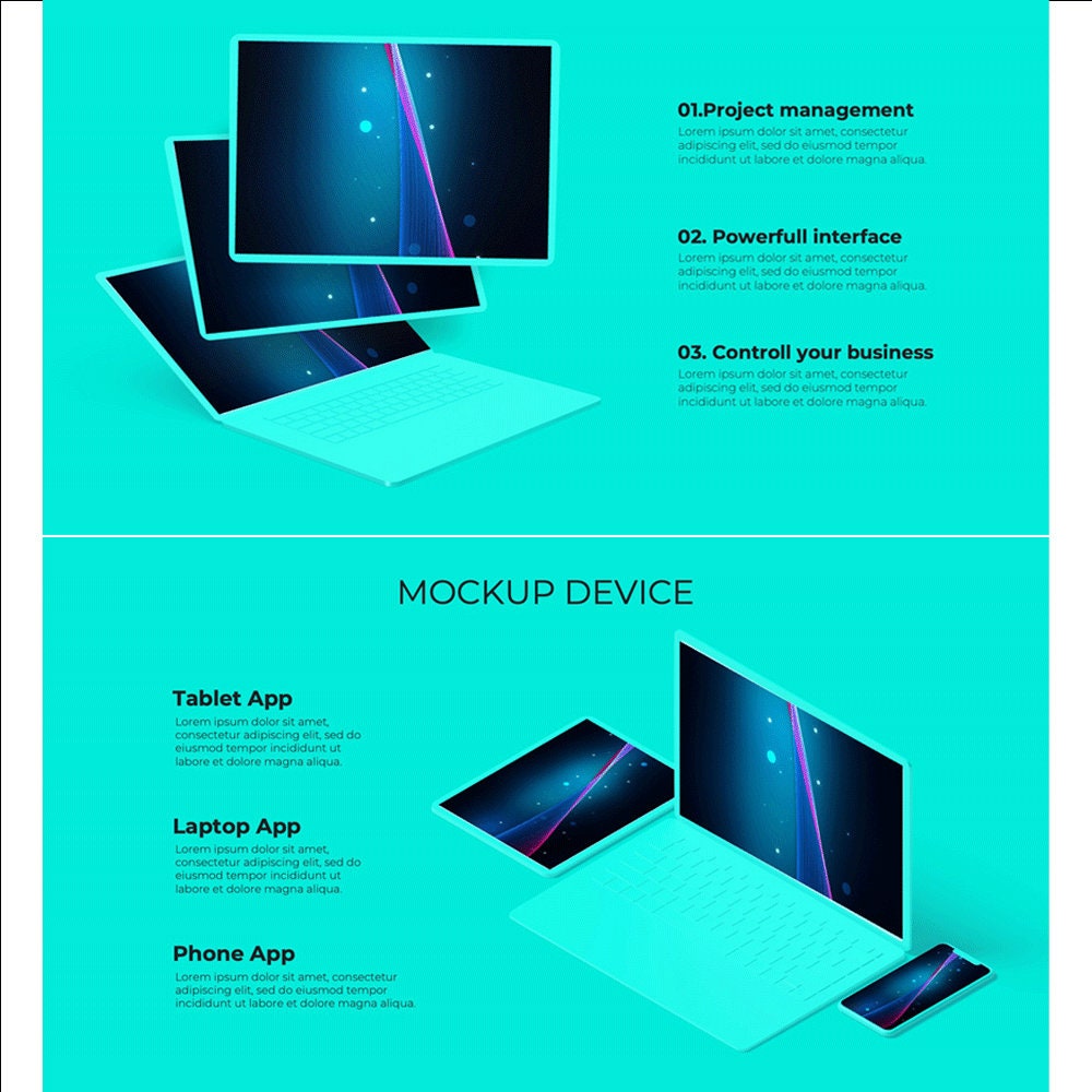 Powerful Device Mock up Template | Auto Image Adjustment AND Fully ...