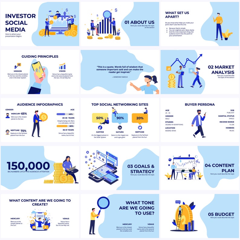 Modern Illustration Powerpoint Templates | Inspired by Google Facebook ...