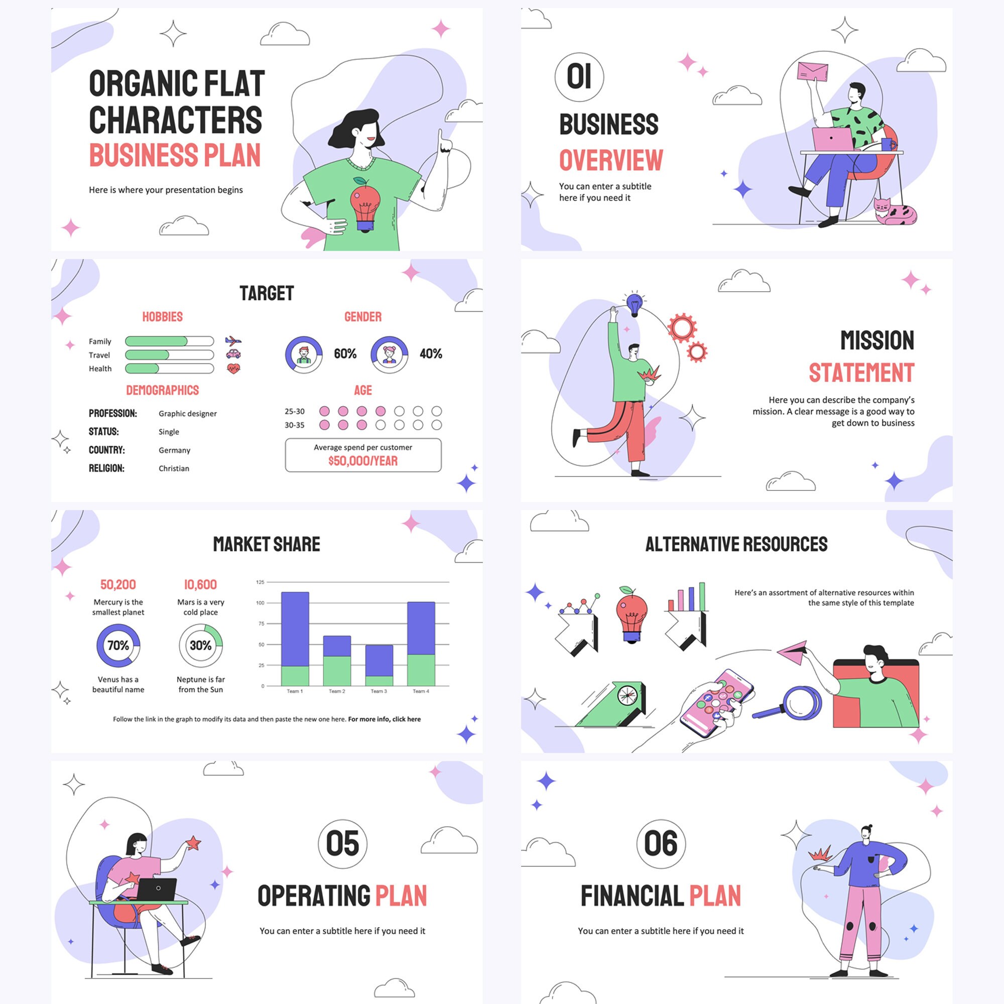 Modern Illustration Powerpoint Templates | Inspired by Google Facebook ...
