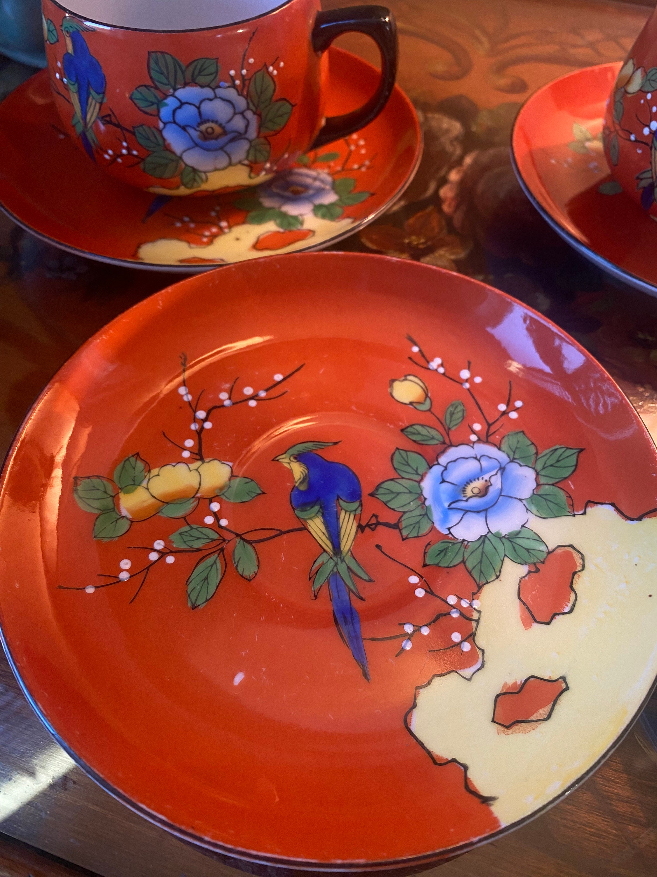 1920s Chikaramachi (early Noritake) Handpainted Tea Cups and Saucers ...