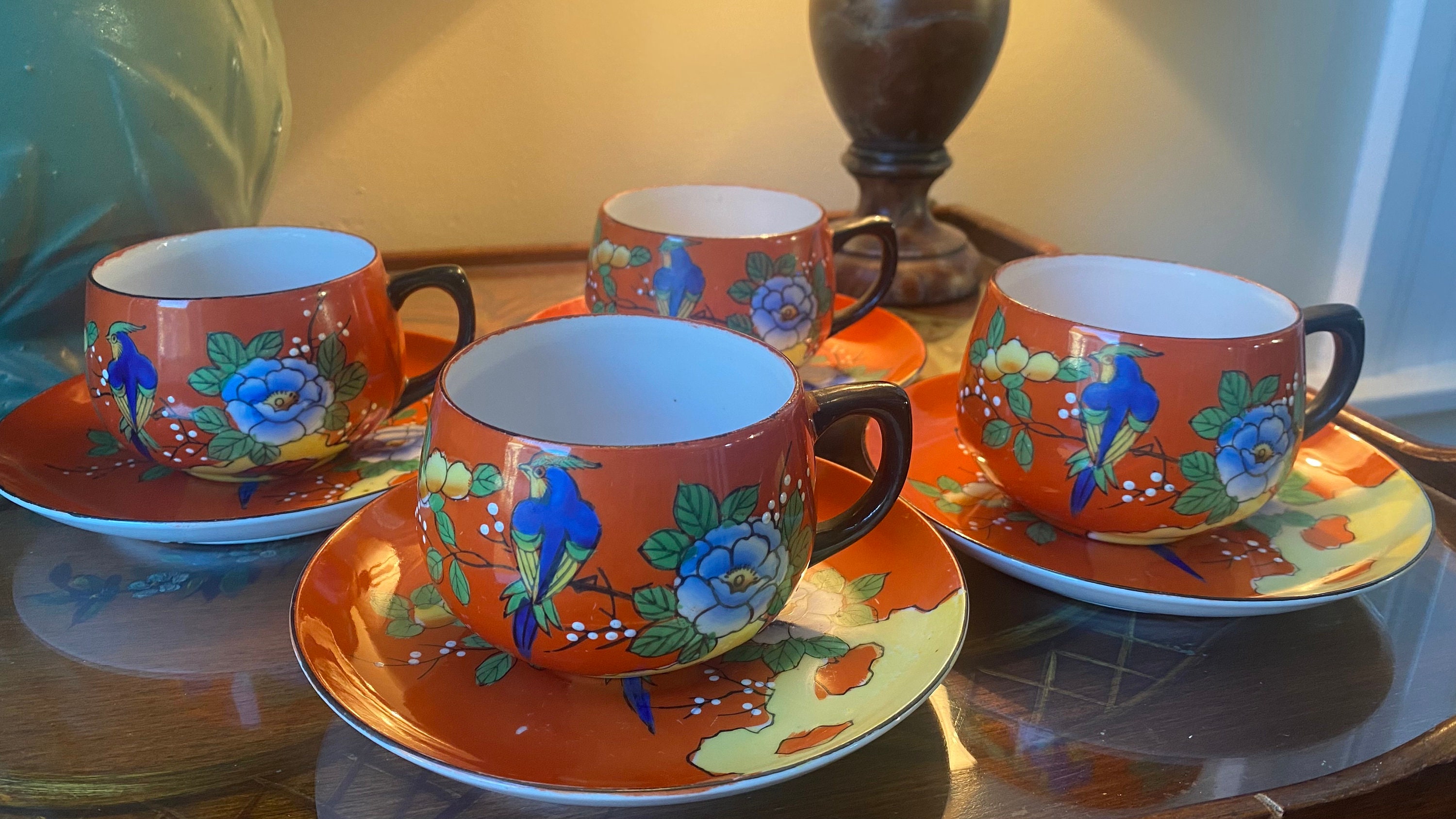 1920s Chikaramachi (early Noritake) Handpainted Tea Cups and Saucers ...