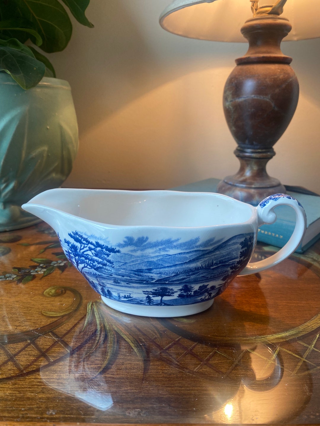 Liberty Blue Historical Colonial Scenes Gravy Boat - Lafayette Landing ...