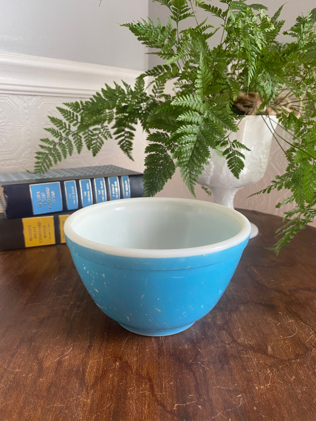 Vintage Pyrex Small Blue Bowl From Primary Set - Well Loved but Very ...