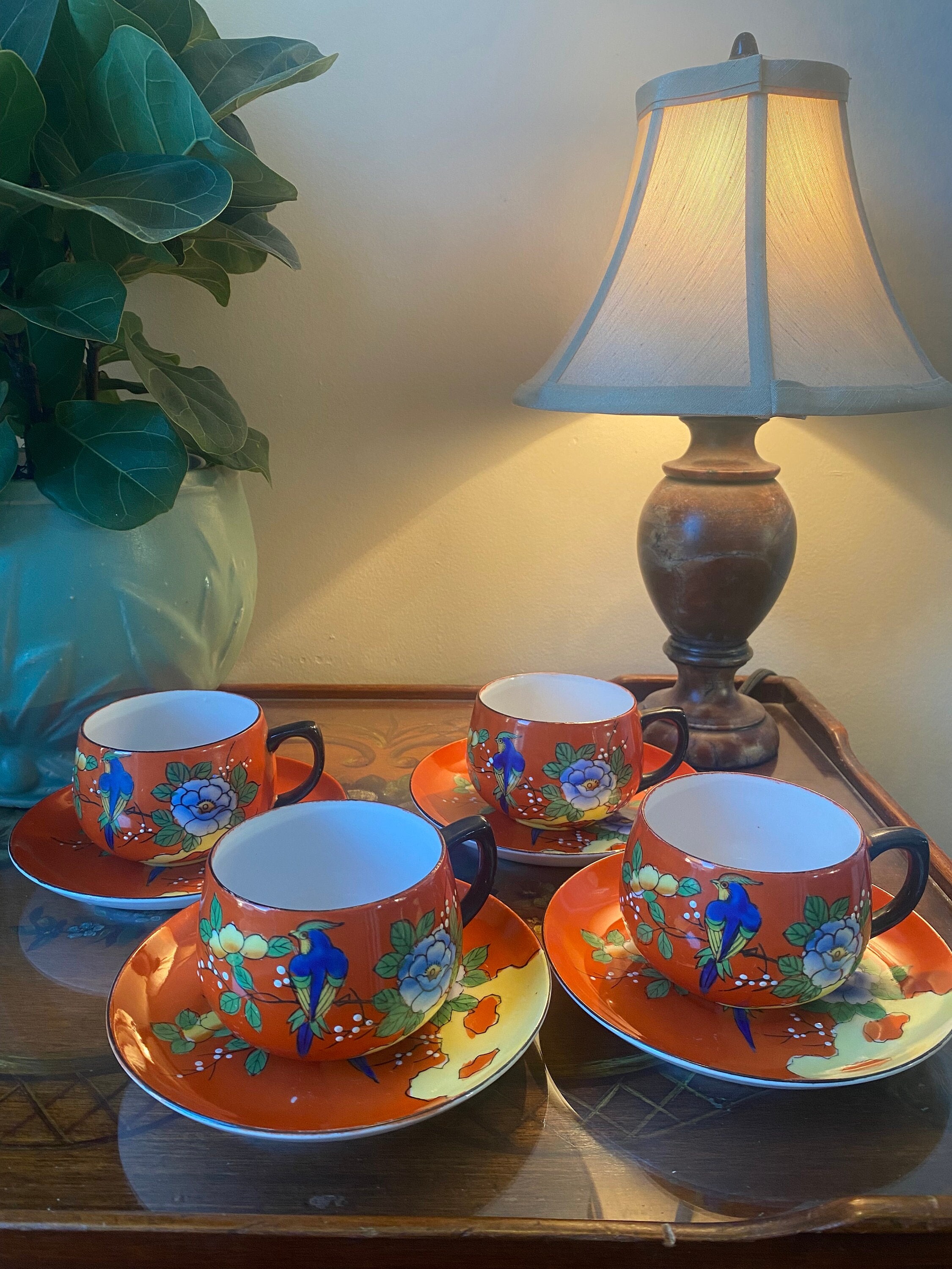 1920s Chikaramachi (early Noritake) Handpainted Tea Cups and Saucers ...