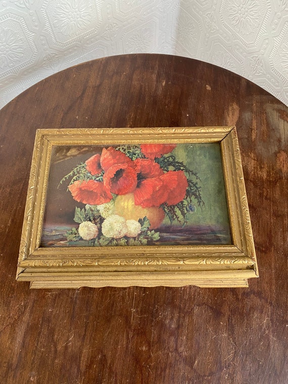 Antique Gold Wood Dresser / Jewelry Box 1920s with Ma… - Gem