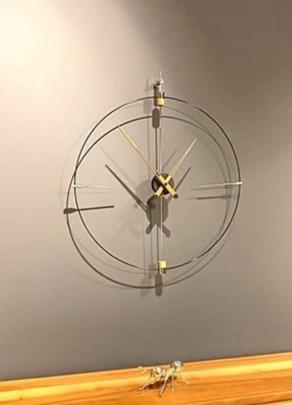Timeless Clock Modern Metal Clock Minimalistic Wall Hanging - Etsy