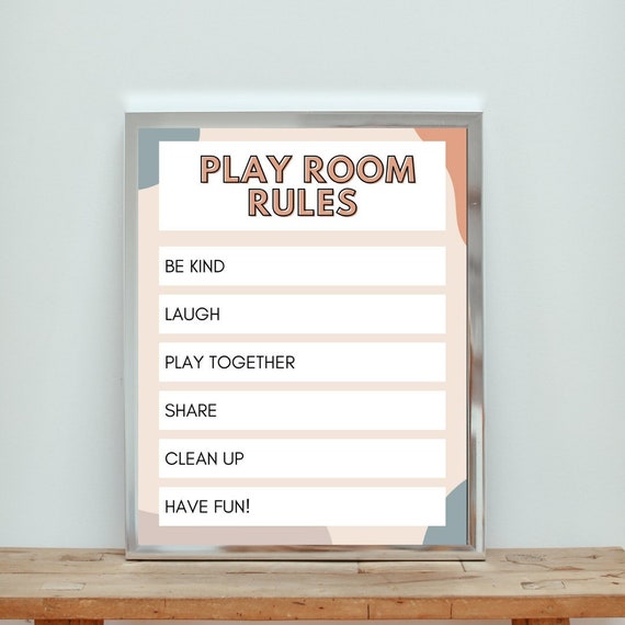 Playroom Rules Printable Playroom Rules Instant Download - Etsy