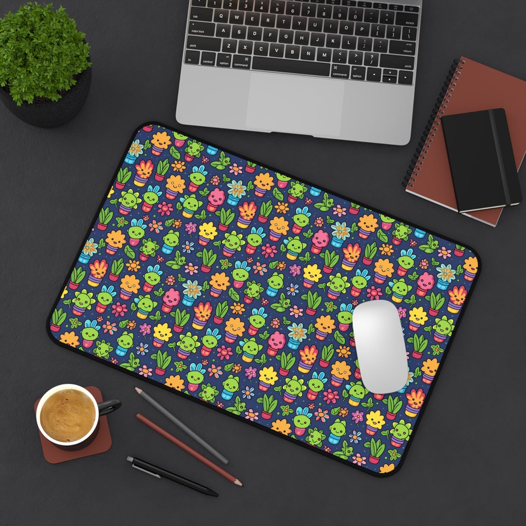 Kawaii Desk Mat Kawaii Plants - Etsy