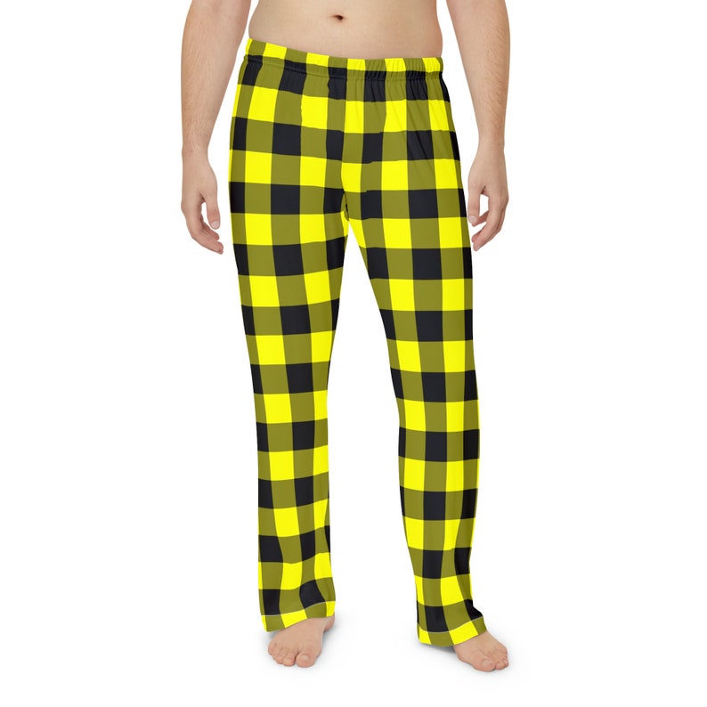 Yellow Plaid Pajama Pants Men Teen Boy Pajama Pants Buffalo Check ...