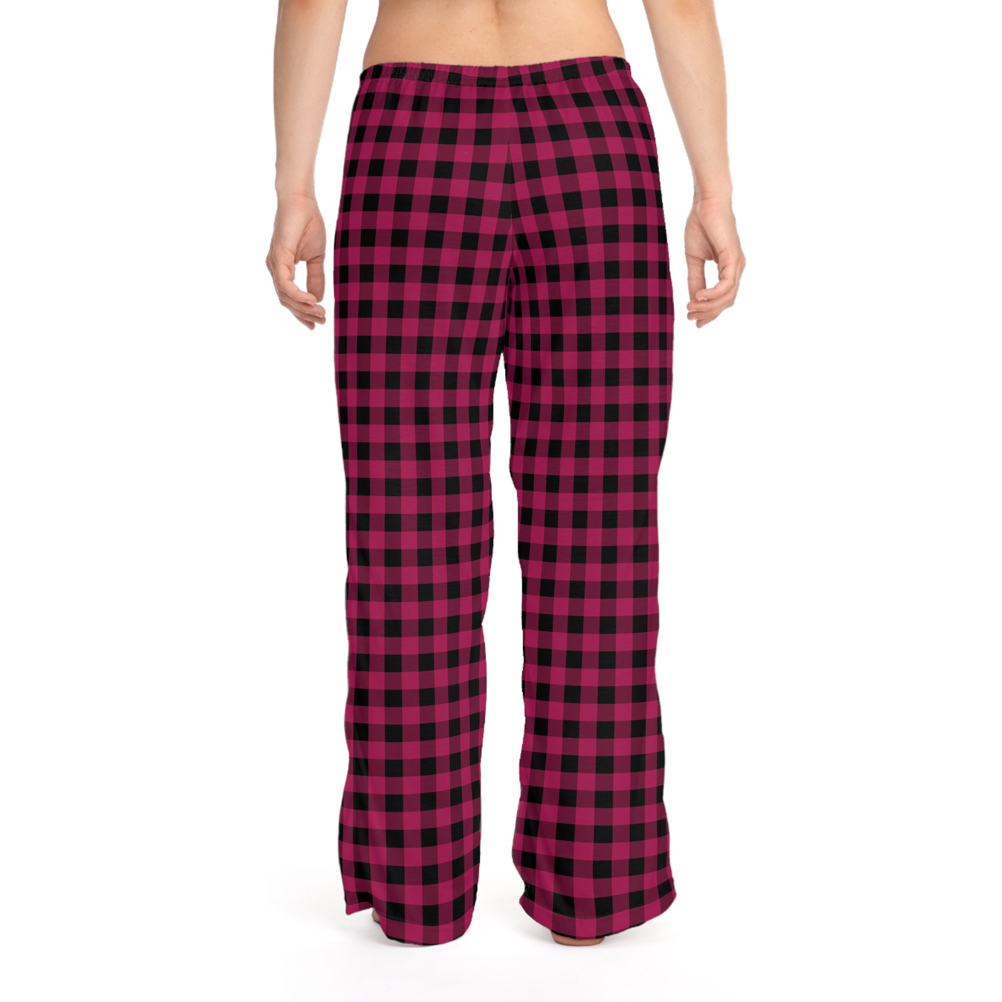Hot Pink Plaid Pajama Pants Women's Pajama Pants Plaid Pajama Pants ...