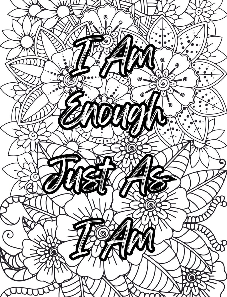 Daily Affirmations Coloring Sheets | Positive Affirmations ...