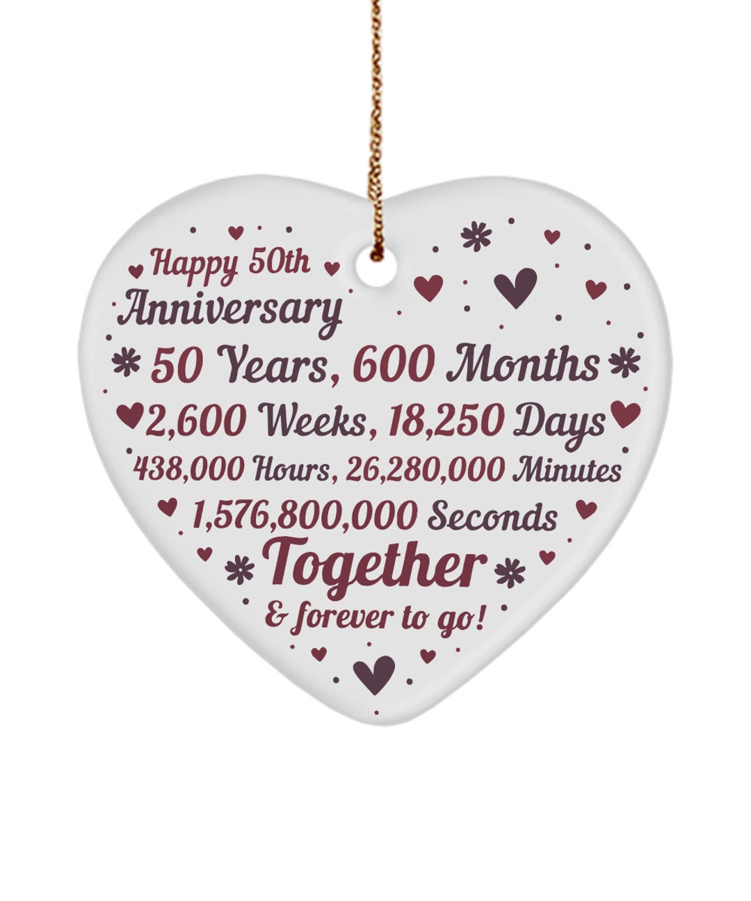 50th Anniversary Ornament Golden Anniversary 50 Years Together ...