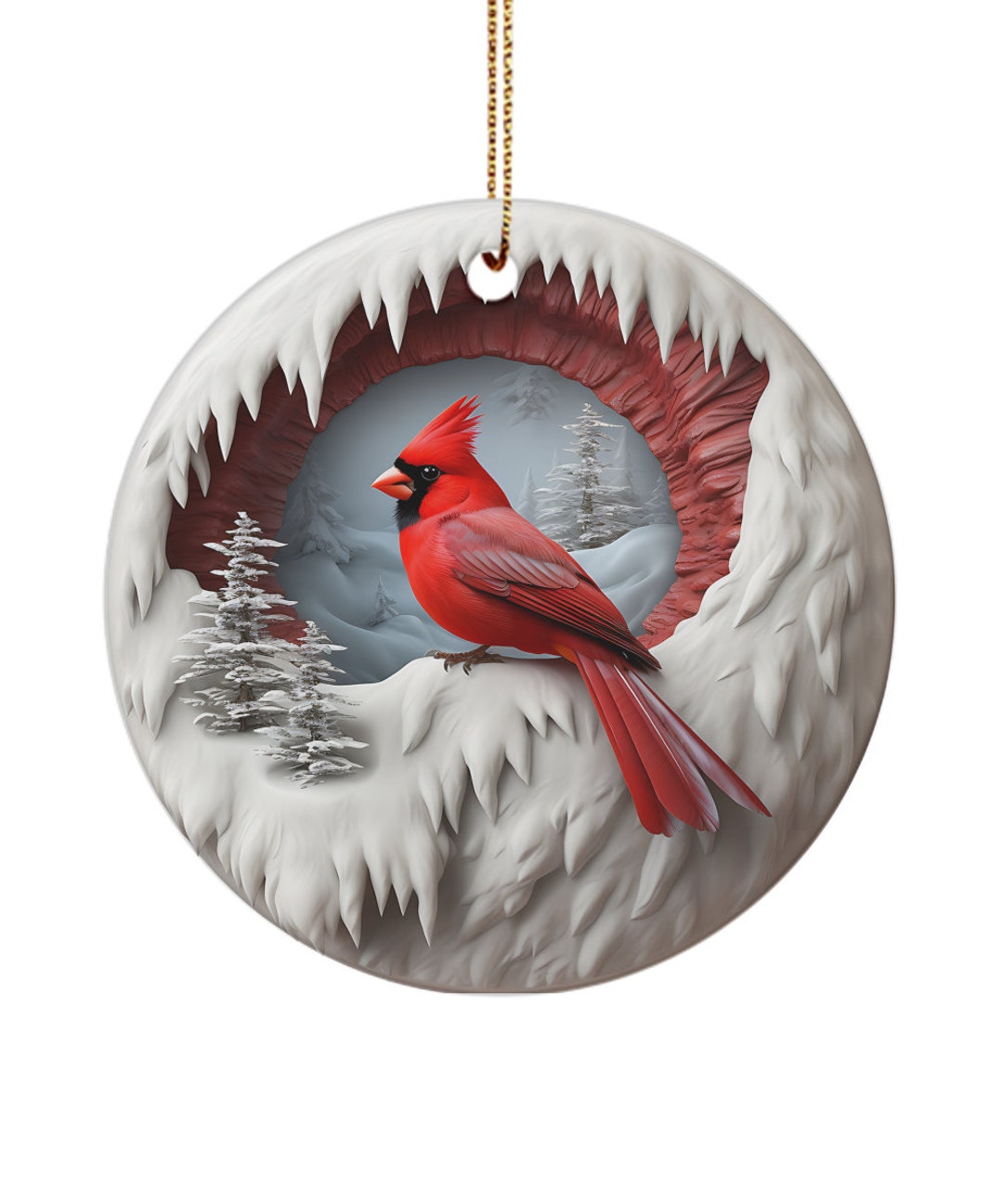 3D Look Cardinal Christmas Ornament | Memorial Gifts Cardinal Birds ...