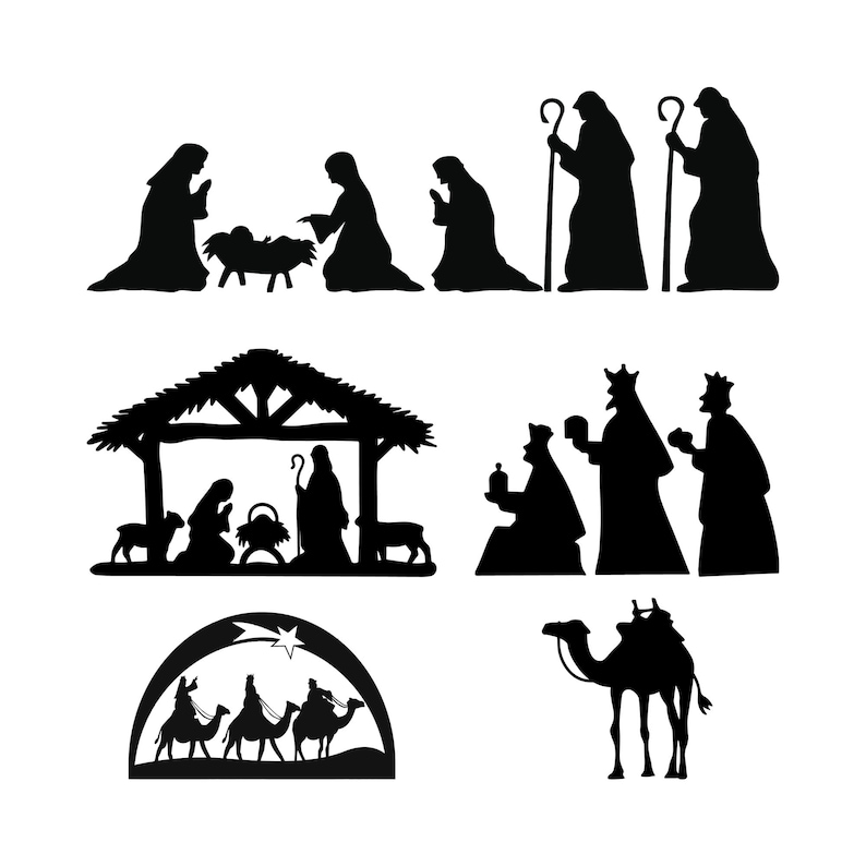 Nativity Scene SVG, Nativity SVG, PNG, Eps, Dxf, Jpg Instant Digital ...
