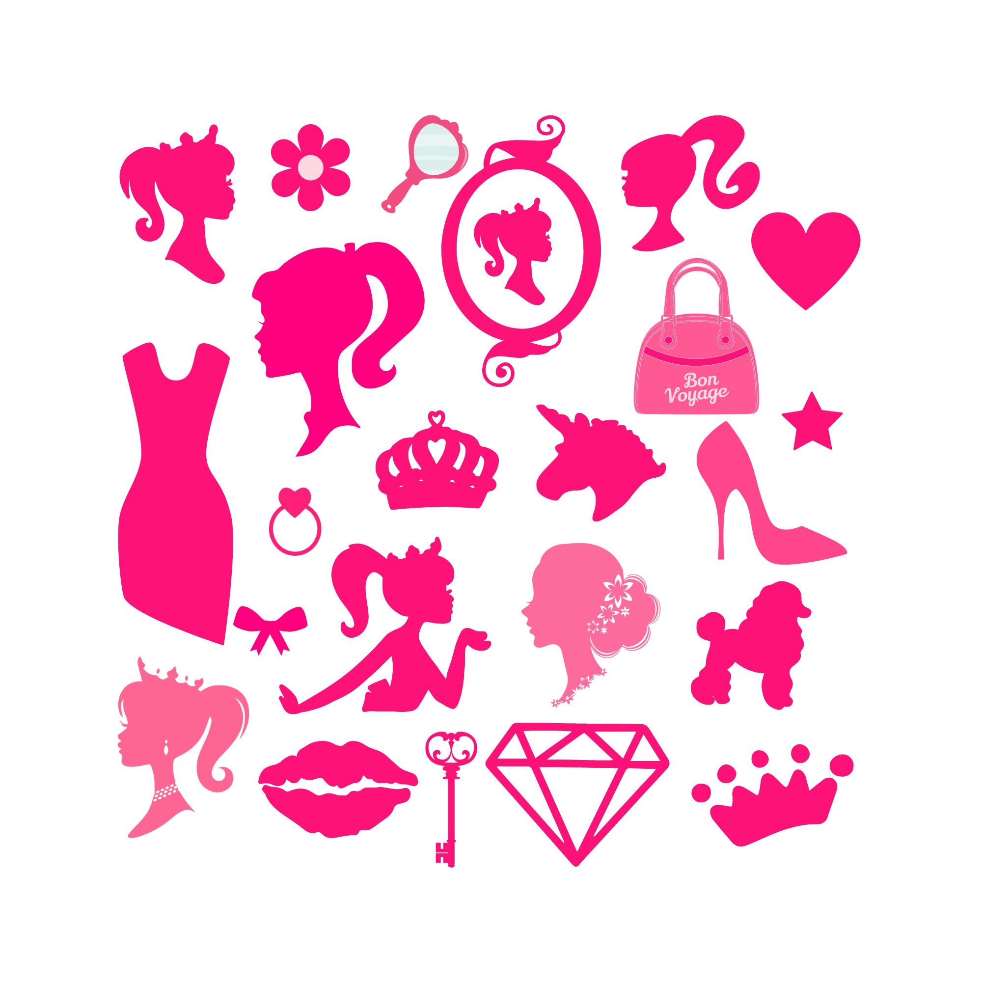 Barb Svg Bundle Svg Princess Silhouette Pink Doll Svg Etsy