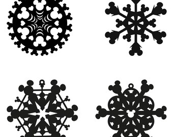 Mickey Mouse Snowflake 2 SVG Jpg Png Disneyland World - Etsy