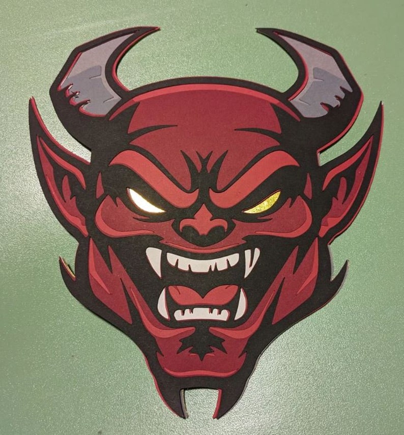 Demon, Devil, 3D Mandala Svg, Multilayer Panel for Laser Cutting ...