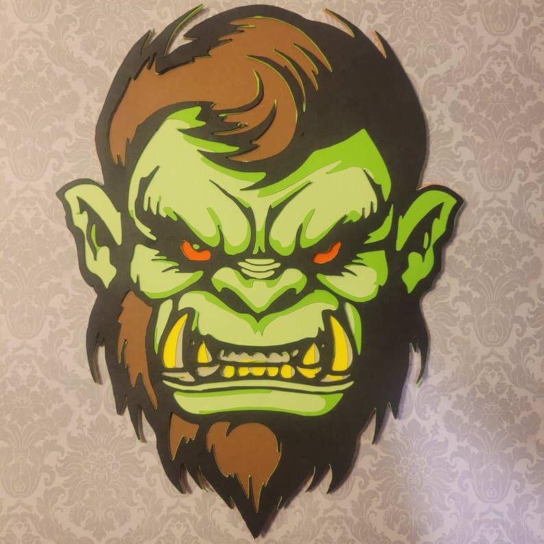 Orc, 3D Mandala Svg, Multilayer Panel for Laser Cutting, Layered SVG ...